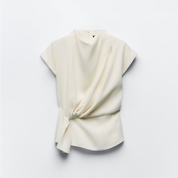 Zara | Tops | Zara Ruched Waist Crepe Top | Poshmark